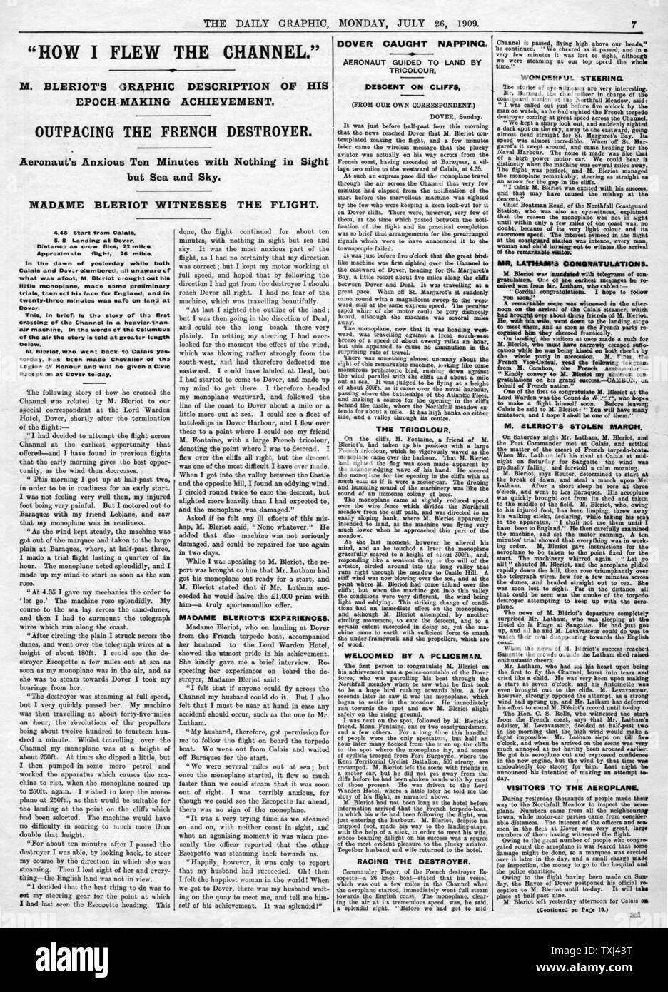 Louis bleriot and plane Black and White Stock Photos & Images - Alamy