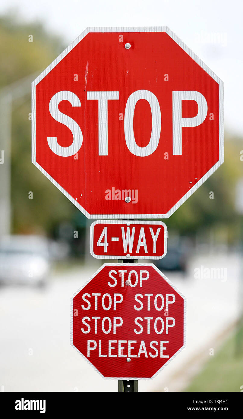 A light-hearted message appears on a stop sign on October 2, 2007 in ...