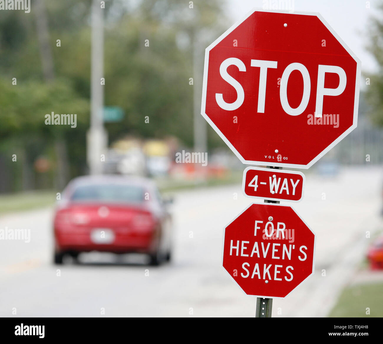 A light-hearted message appears on a stop sign on October 2, 2007 in ...