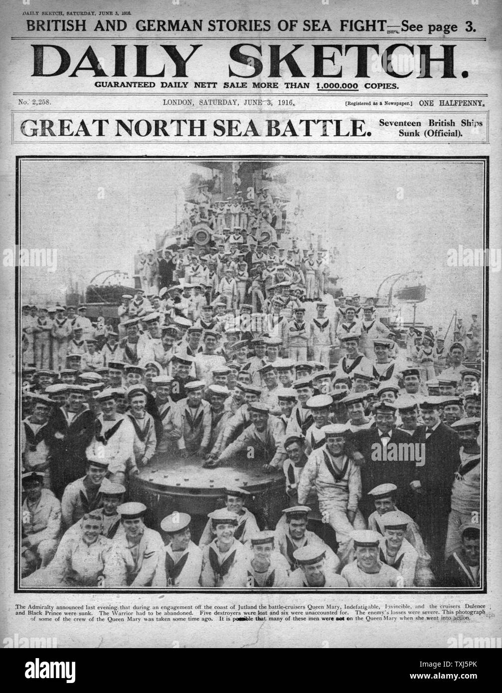 1916 daily sketch front page Black and White Stock Photos & Images - Alamy