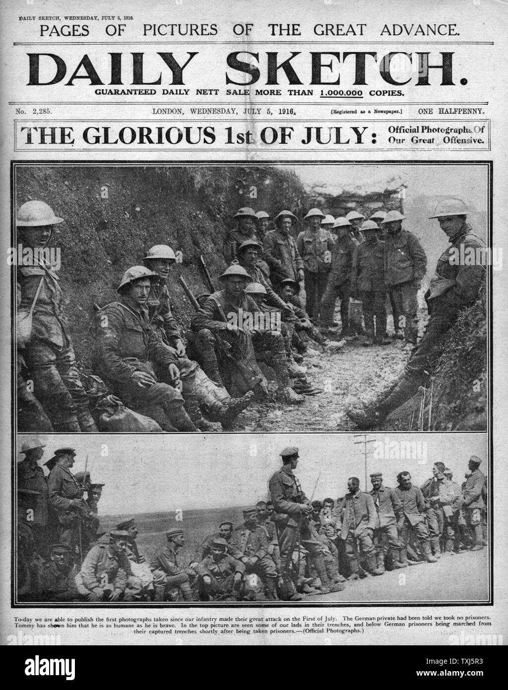 1916 daily sketch front page Black and White Stock Photos & Images - Alamy