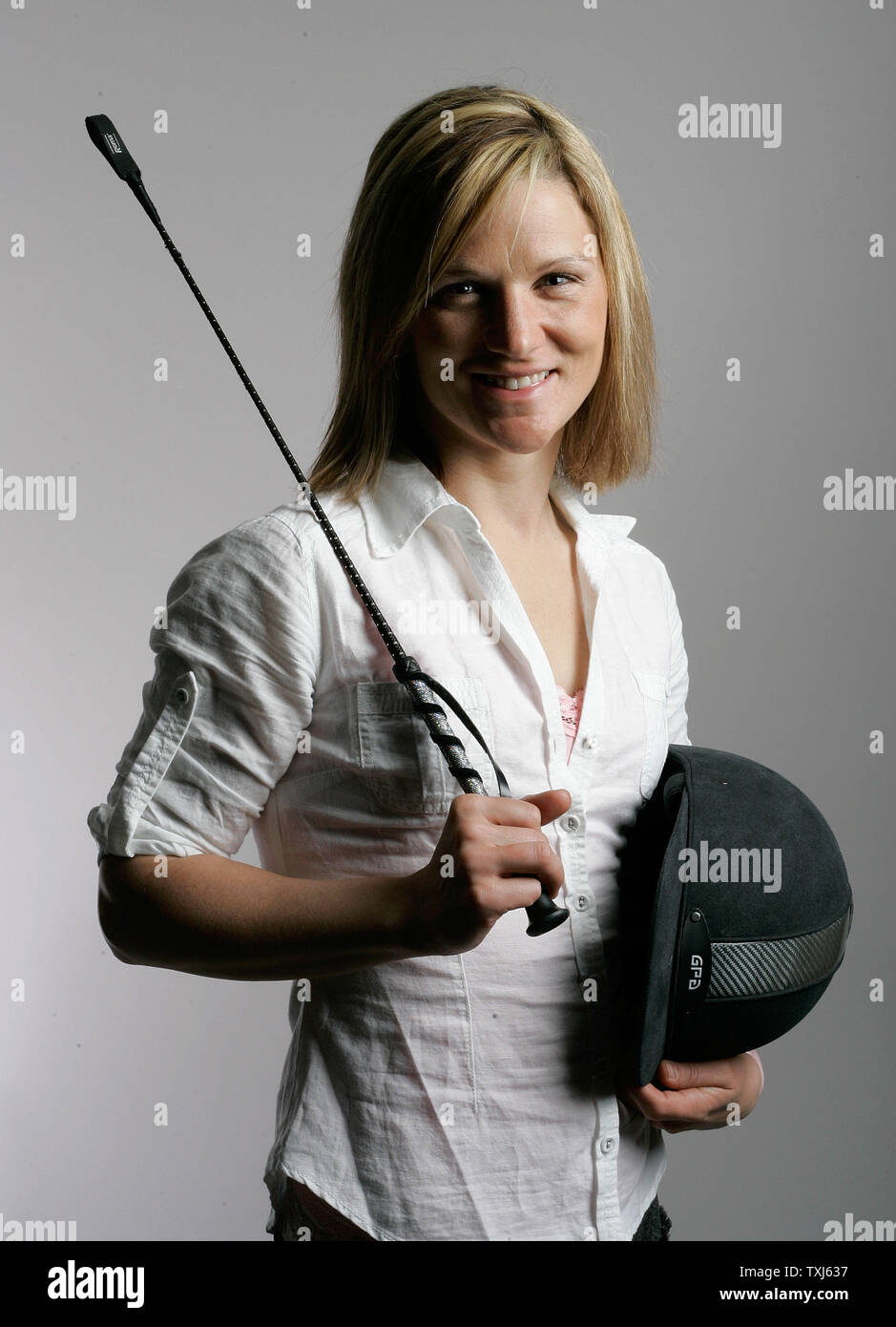 Modern pentathlete Mickey Kelly poses for a portrait at the 2008 U.S ...