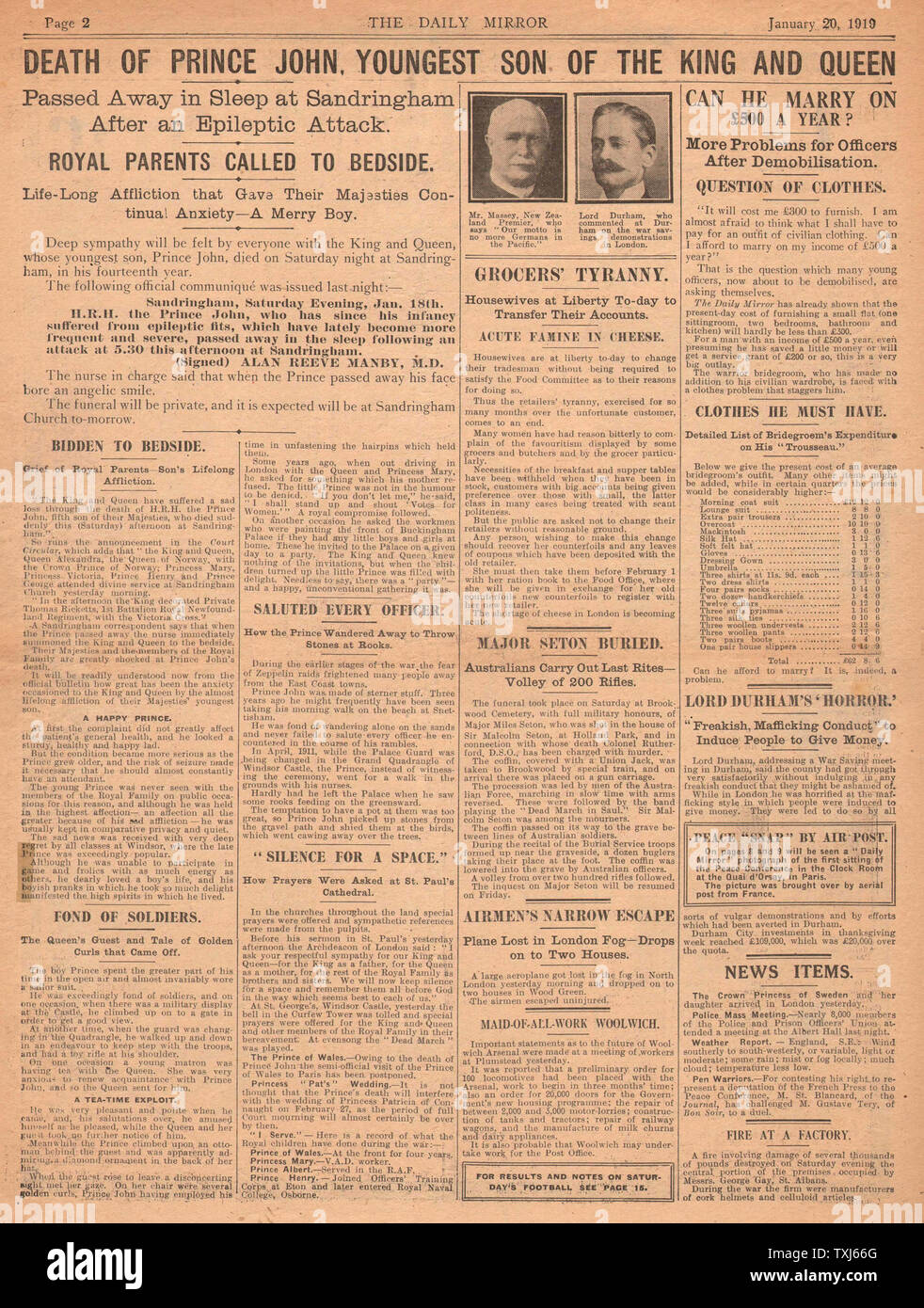 1917 Sunday Pictorial front page reporting David Lloyd George speaking ...