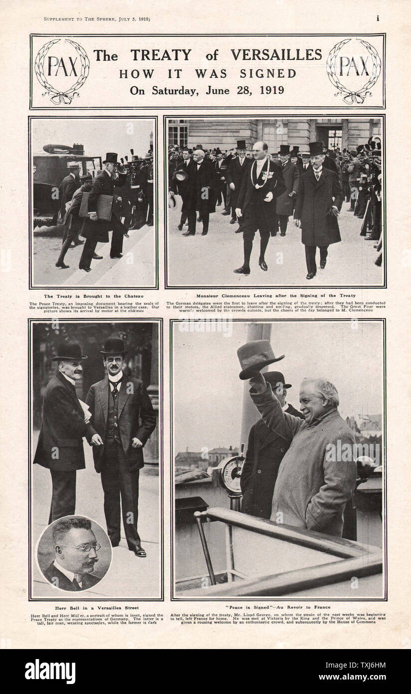 The treaty of versailles hi-res stock photography and images - Alamy