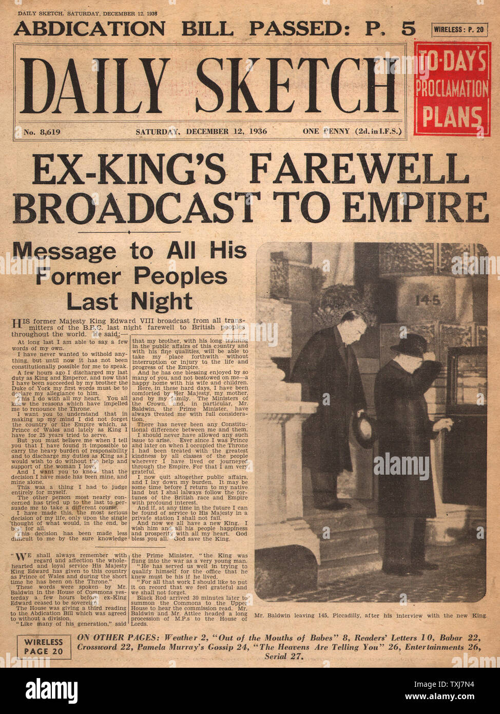 Abdication crisis 1936 hi-res stock photography and images - Alamy