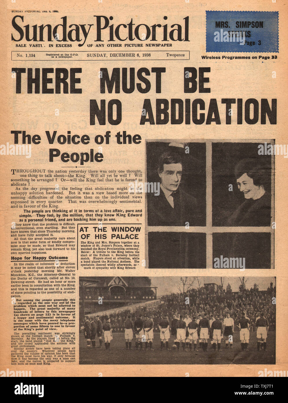 Edward viii abdication newspaper hi-res stock photography and images ...