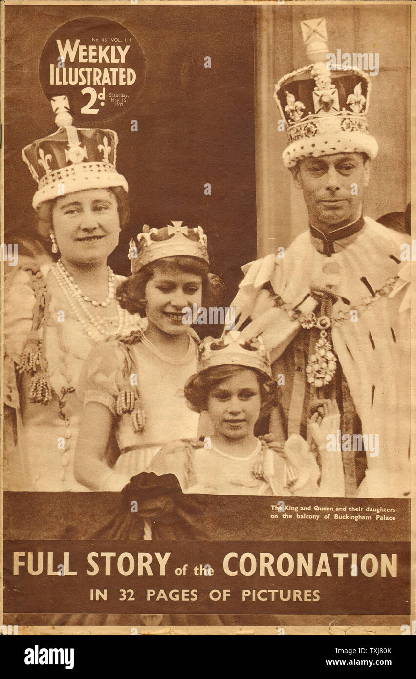 1937 Weekly Illustrated front page Coronation of King George VI Stock ...