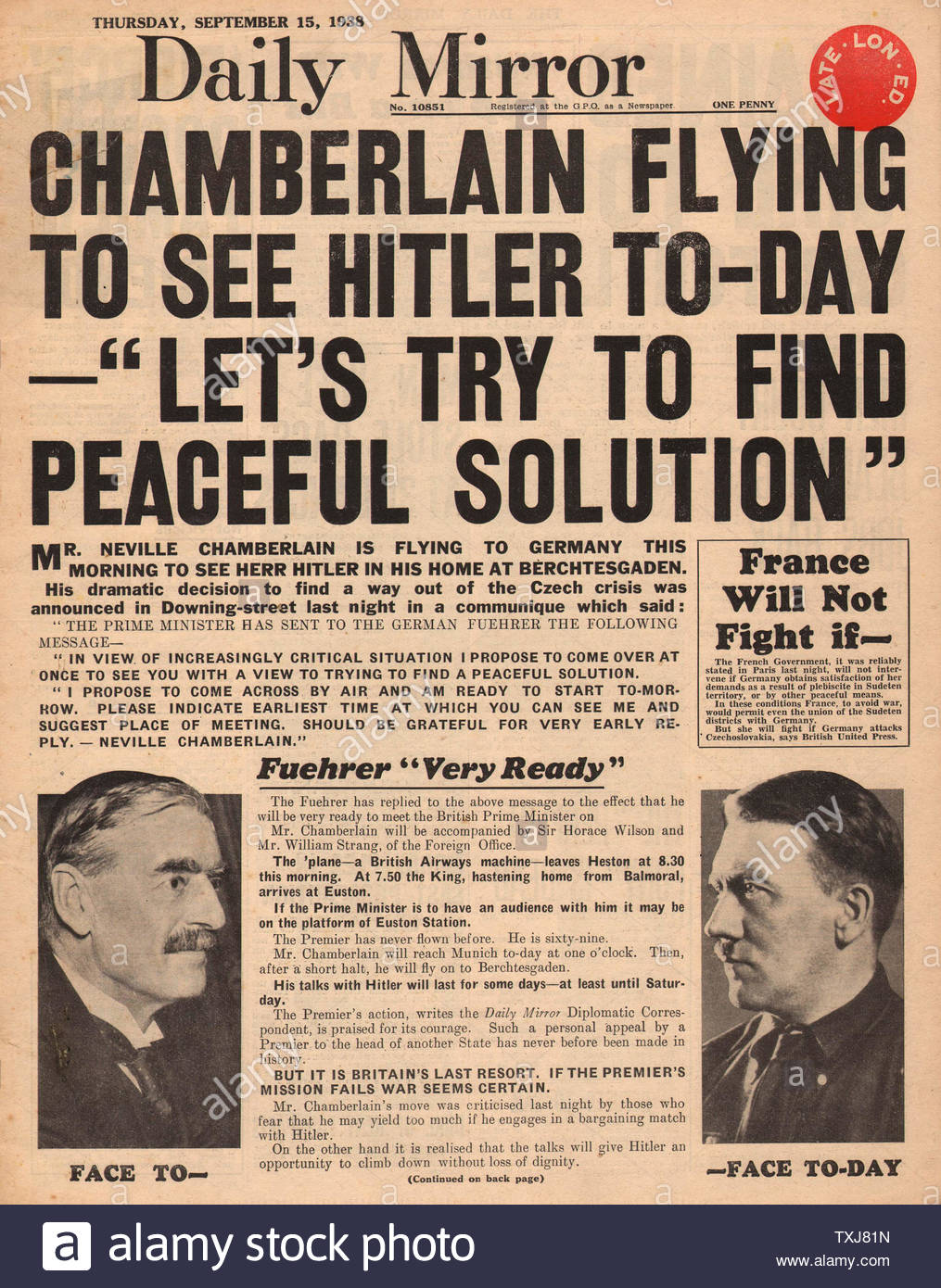 Chamberlain Hitler Berchtesgaden Stock Photos & Chamberlain Hitler ...
