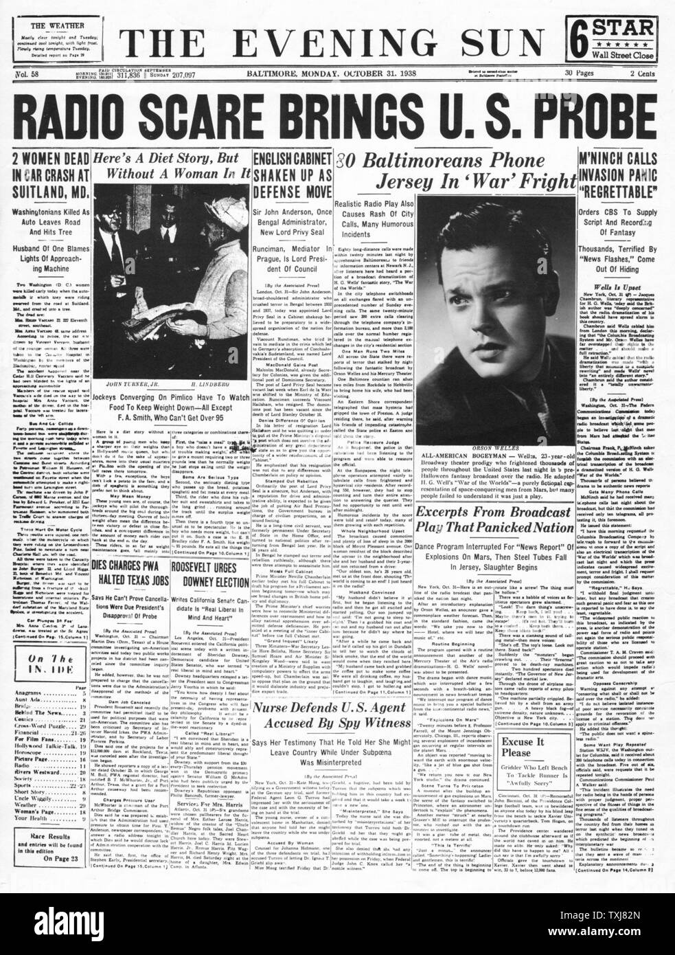 1938 Newspaper High Resolution Stock Photography and Images - Alamy