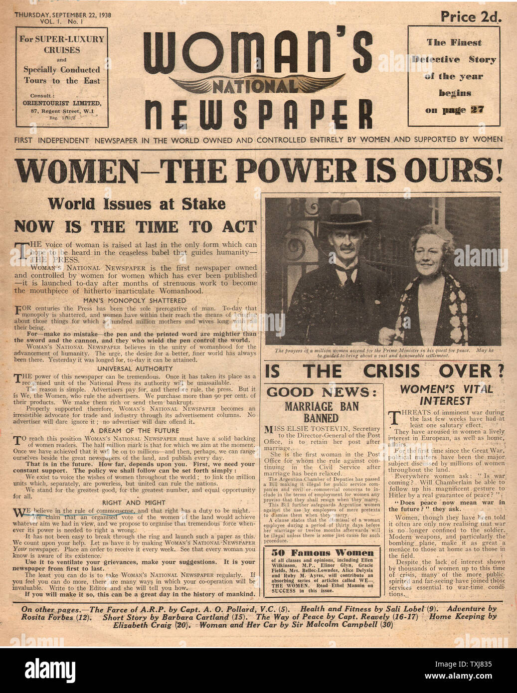 1938 newspaper hi-res stock photography and images - Alamy