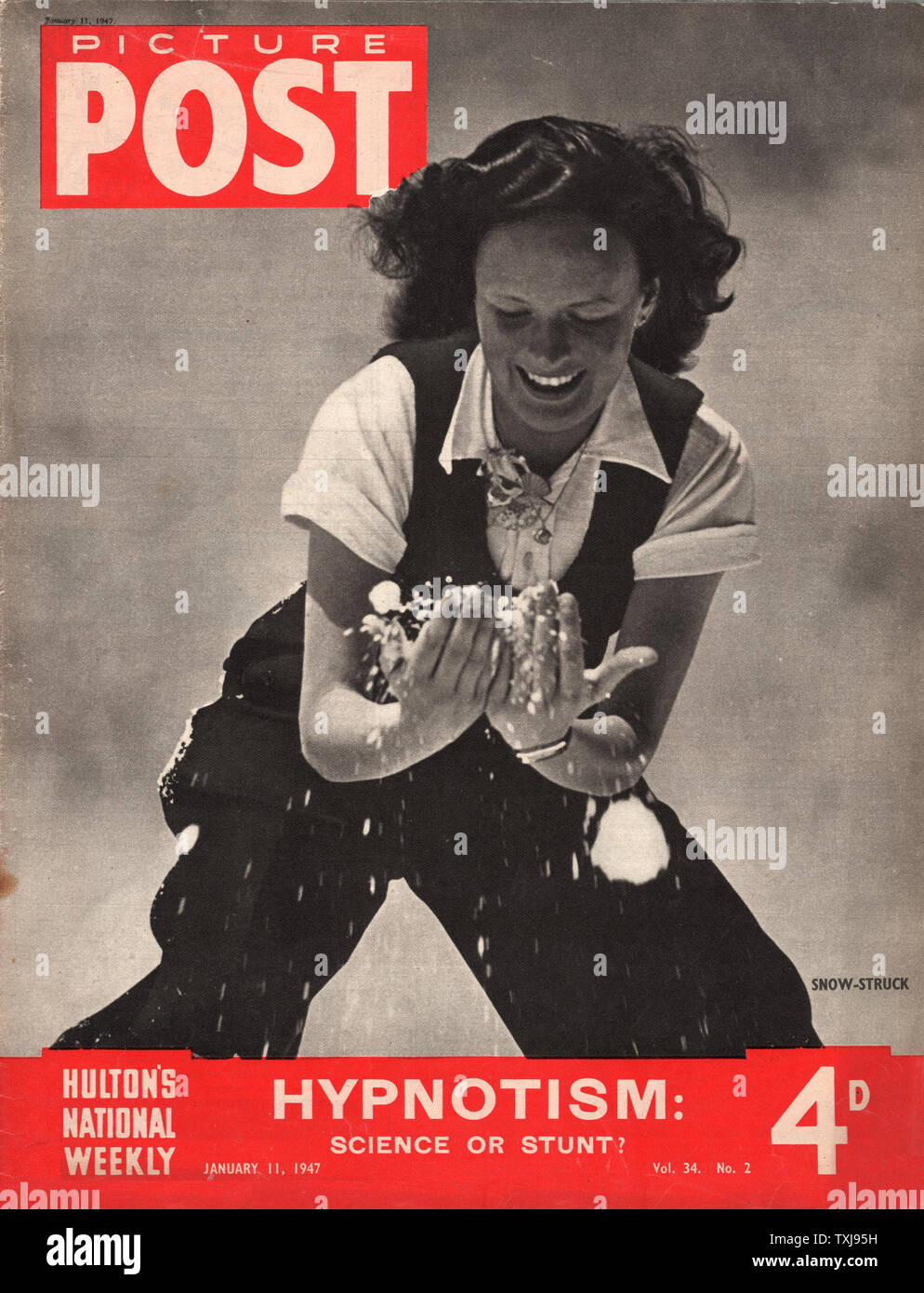 1947 Picture Post magazine front page showing a lady playing in the ...