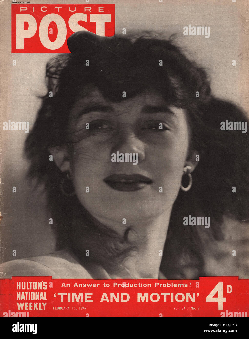 1947 Picture Post magazine front page showing lady with earings Stock ...