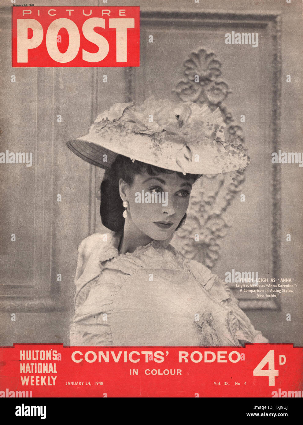 1948 Picture Post magazine front page actress Vivien Leigh as 'Anna Karenina' Stock Photo - Alamy