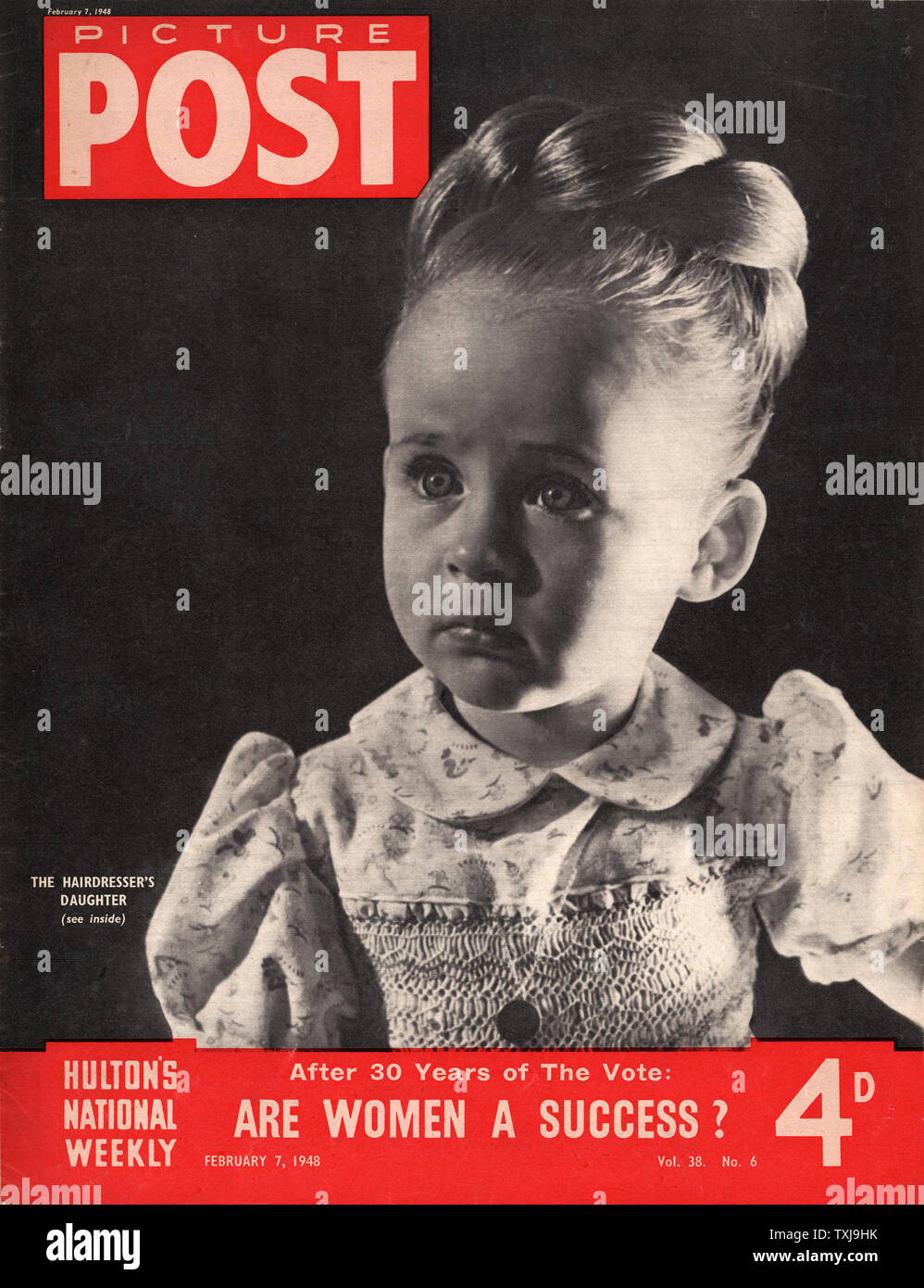 1948 Picture Post magazine front page showing a youg girl Stock Photo ...