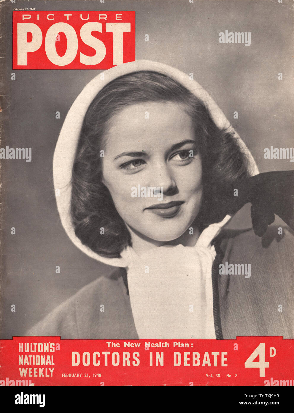 1948 Picture Post magazine front page a young woman smiling wearing a ...