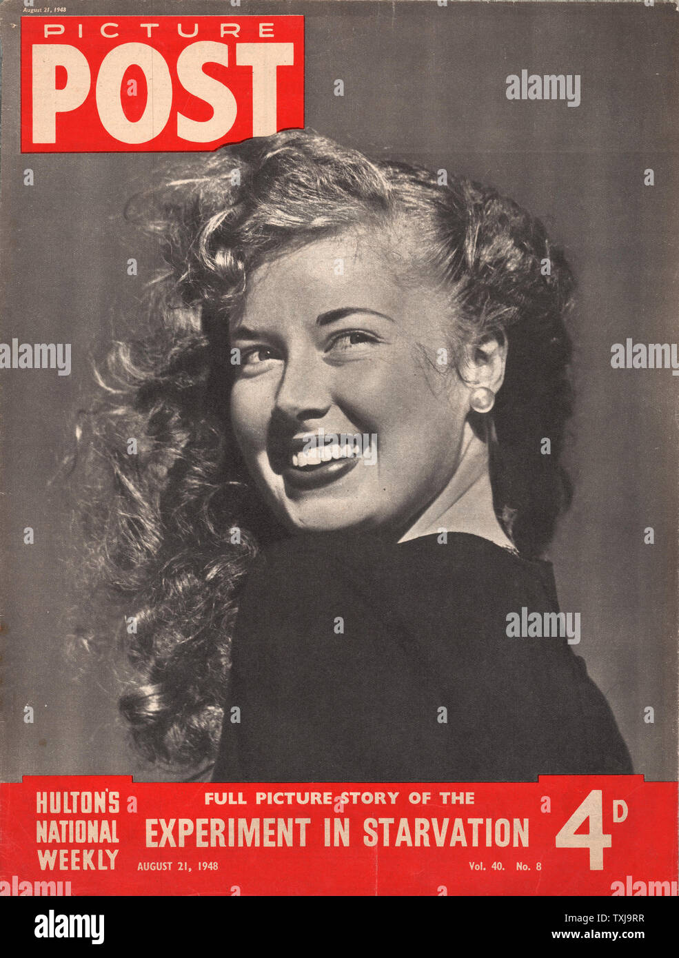 1948 Picture Post magazine front page sowing a smiling woman Stock ...