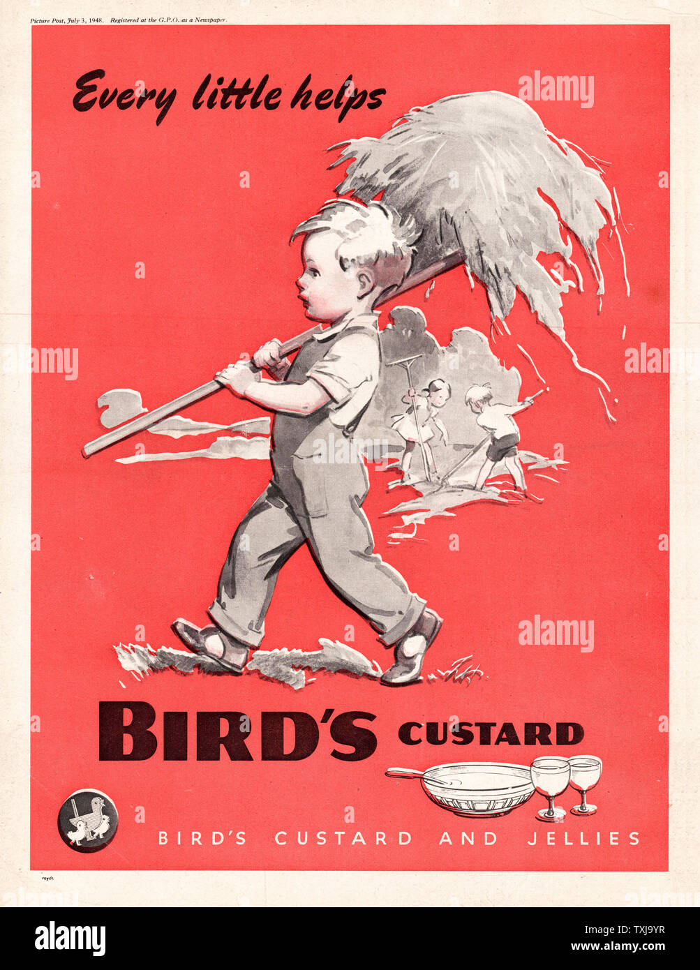 1948 UK Magazine Bird's Custard Advert Stock Photo - Alamy