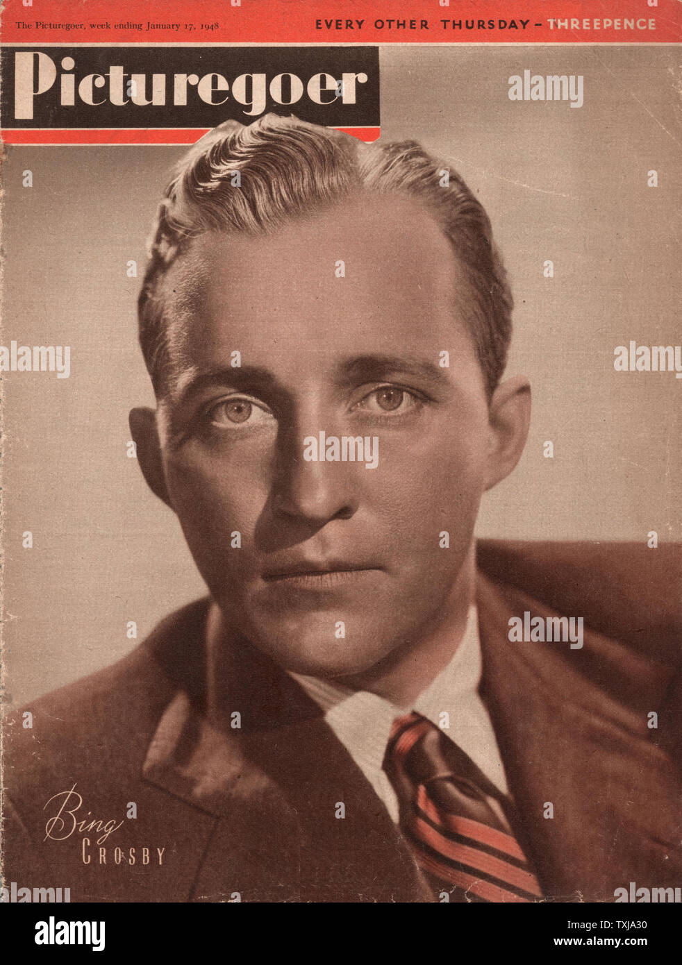 1948 Picturegoer magazine front page actor and singer Bing Crosby Stock ...