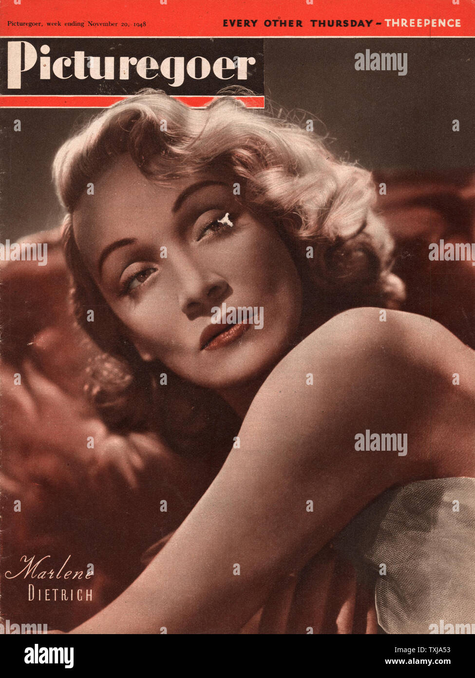 1948 Picturegoer magazine front page actress Marlene Dietrich Stock ...