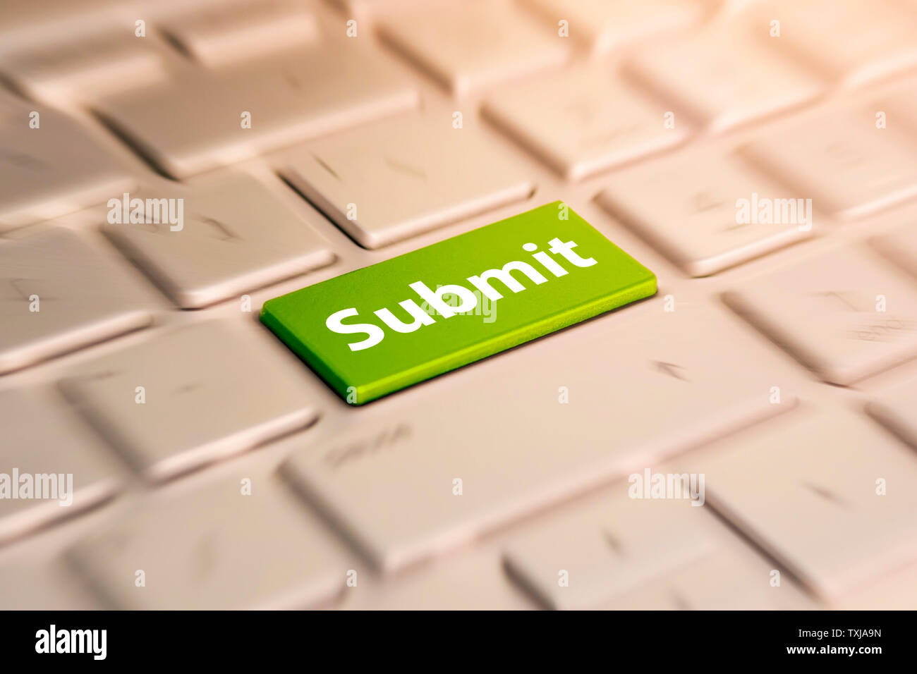 Submit Button. Keyboard Concept. Green Button on grey Computer Keyboard ...