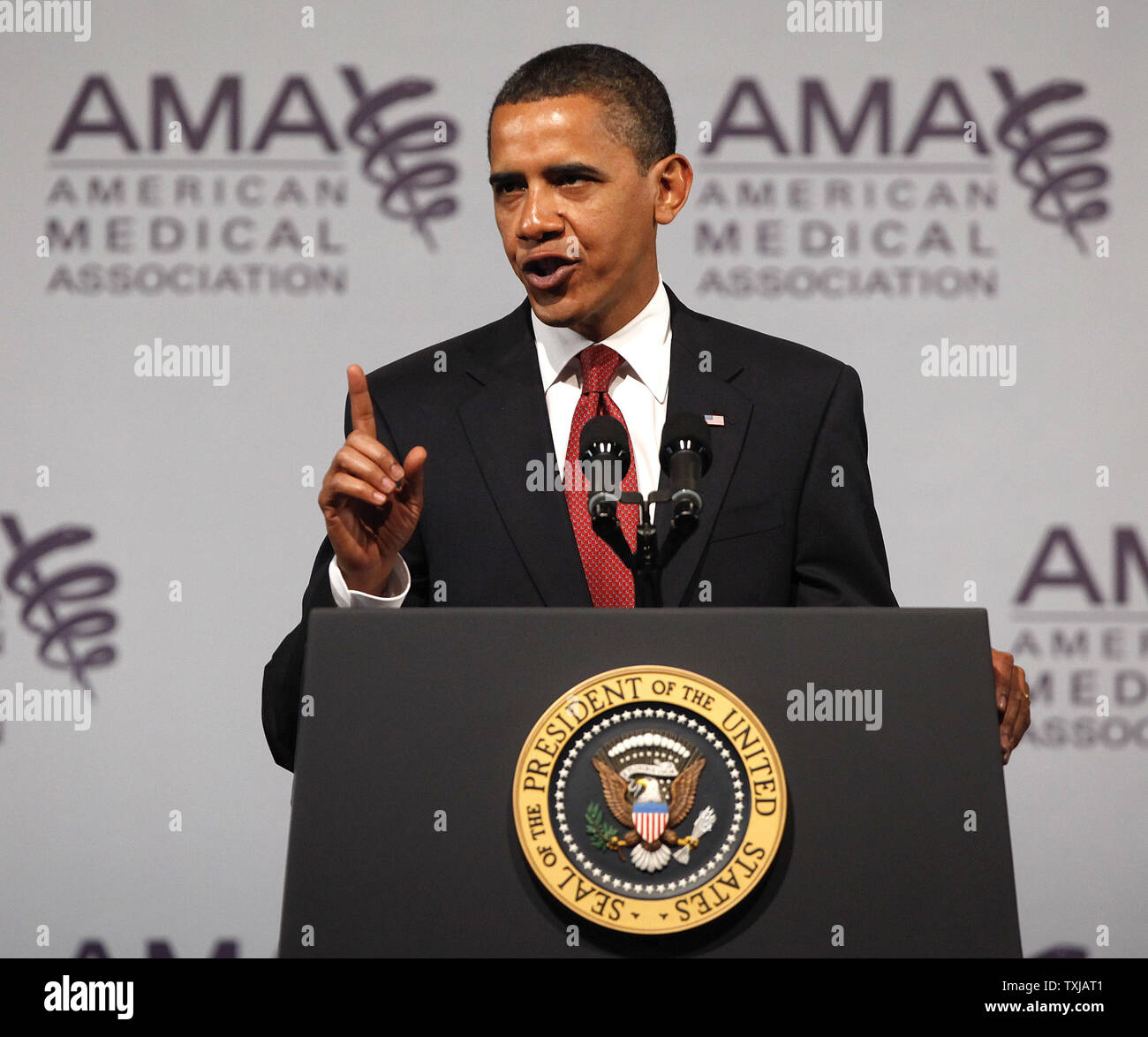 President Barack Obama addresses the American Medical Association's ...