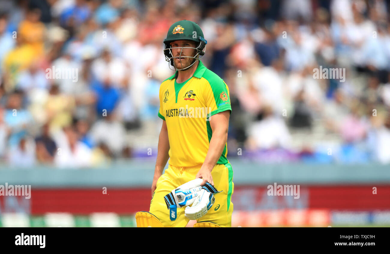 Australia's Aaron Finch during the ICC Cricket World Cup group stage ...