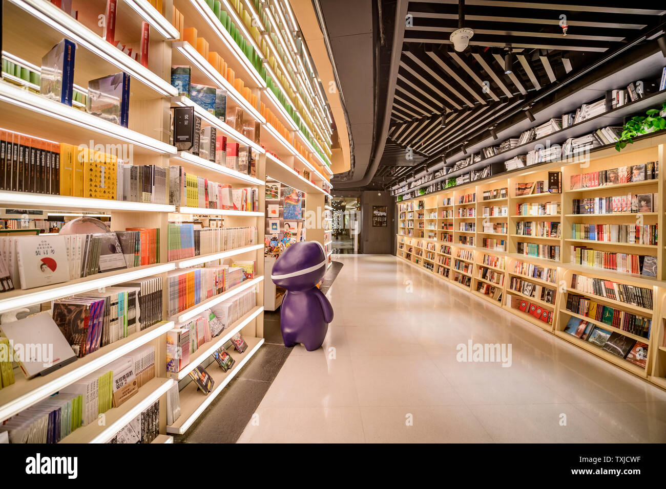 Indoor Architecture Structure of Modern Picture Bookstore Stock Photo ...