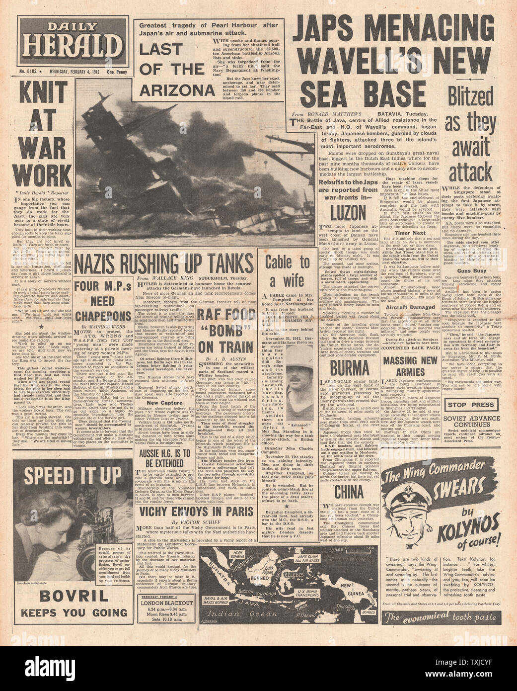 Pearl harbor newspaper 1942 hi-res stock photography and images - Alamy