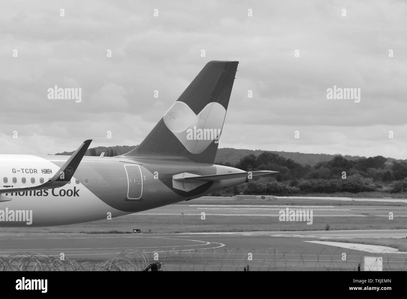 Manchester aviation runway visitor park Stock Photo - Alamy