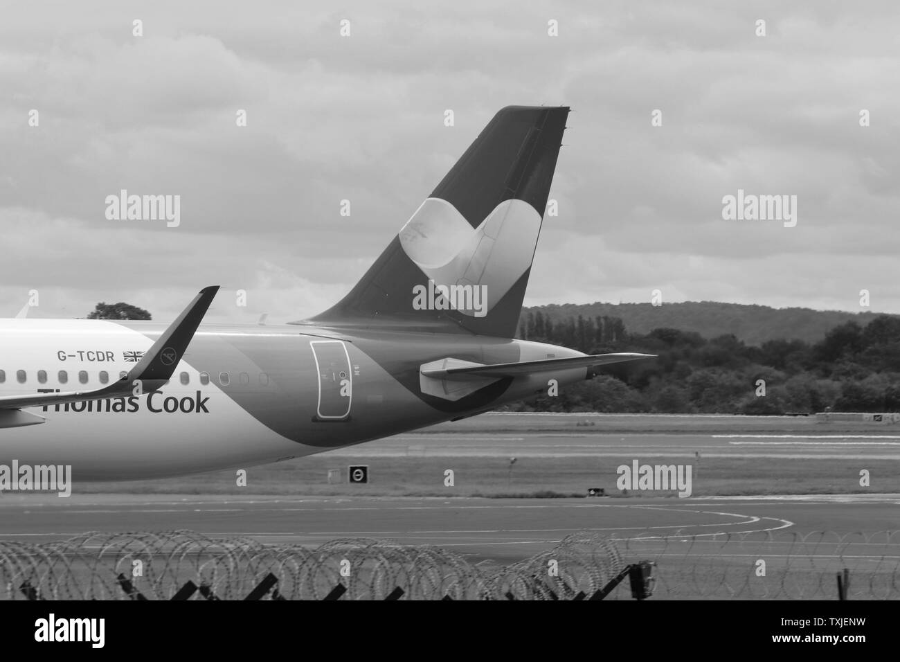Manchester aviation runway visitor park Stock Photo - Alamy