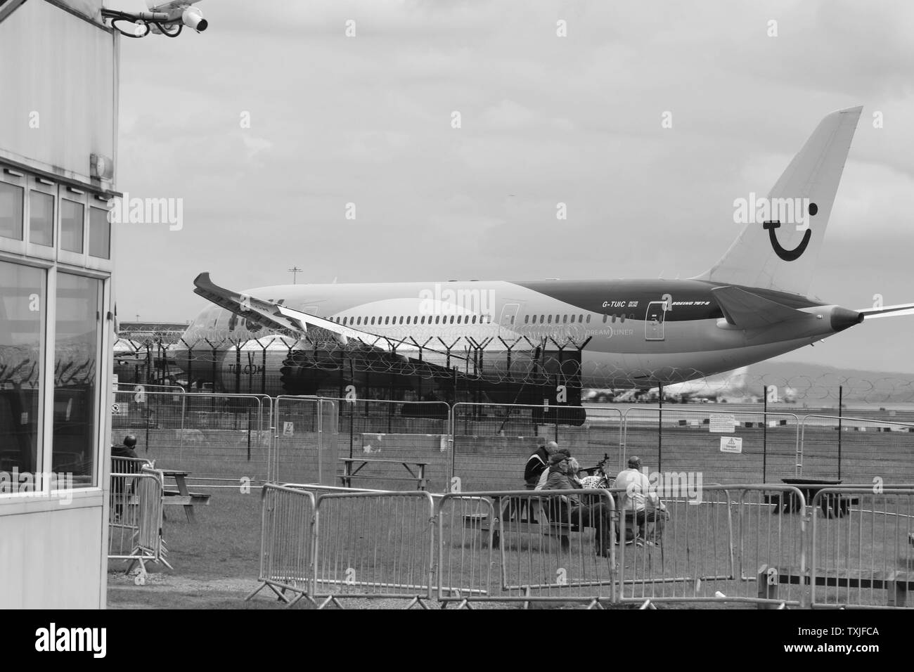 Manchester aviation runway visitor park Stock Photo - Alamy