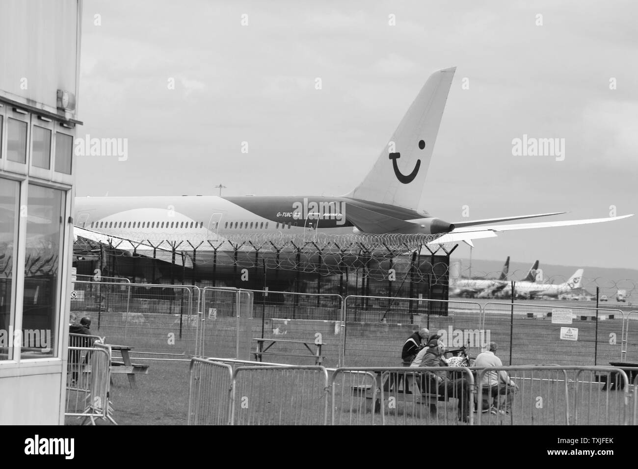 Manchester aviation runway visitor park Stock Photo - Alamy