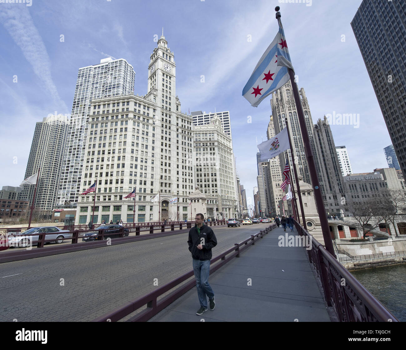 The bridge consists of two bridge towers hi-res stock photography and ...