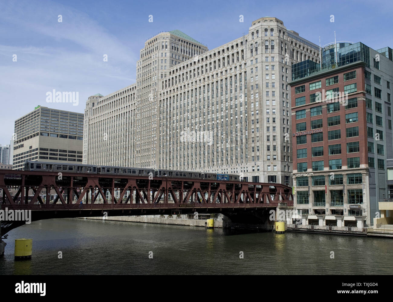 The Merchandise Mart stands along the Chicago River on March 31, 2011 ...
