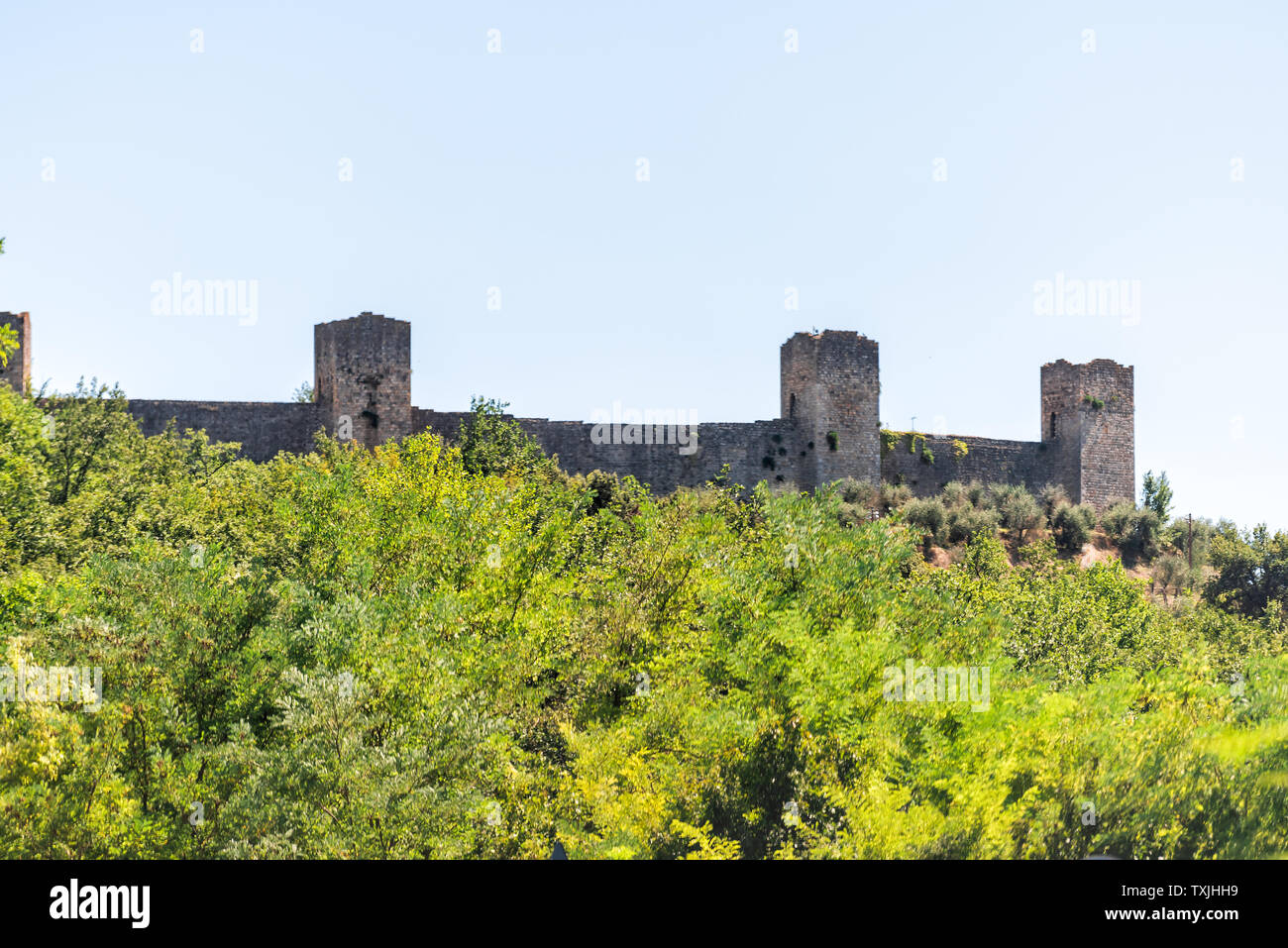 Monteriggioni, Italy town village commune in Tuscany during sunny ...