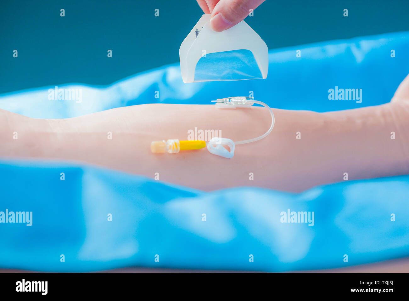 Medical care, operation of intravenous infusion, intravenous infusion ...
