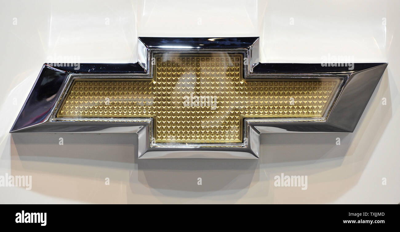 The Chevrolet logo is seen at the company's display during the Chicago ...