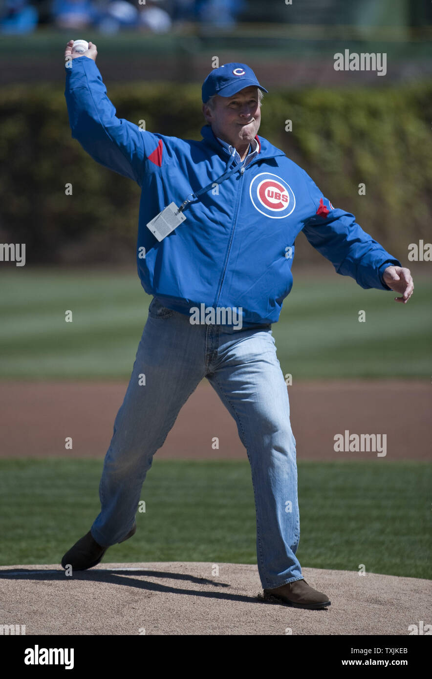 Author John Grisham throws out a ceremonial first pitch before the ...
