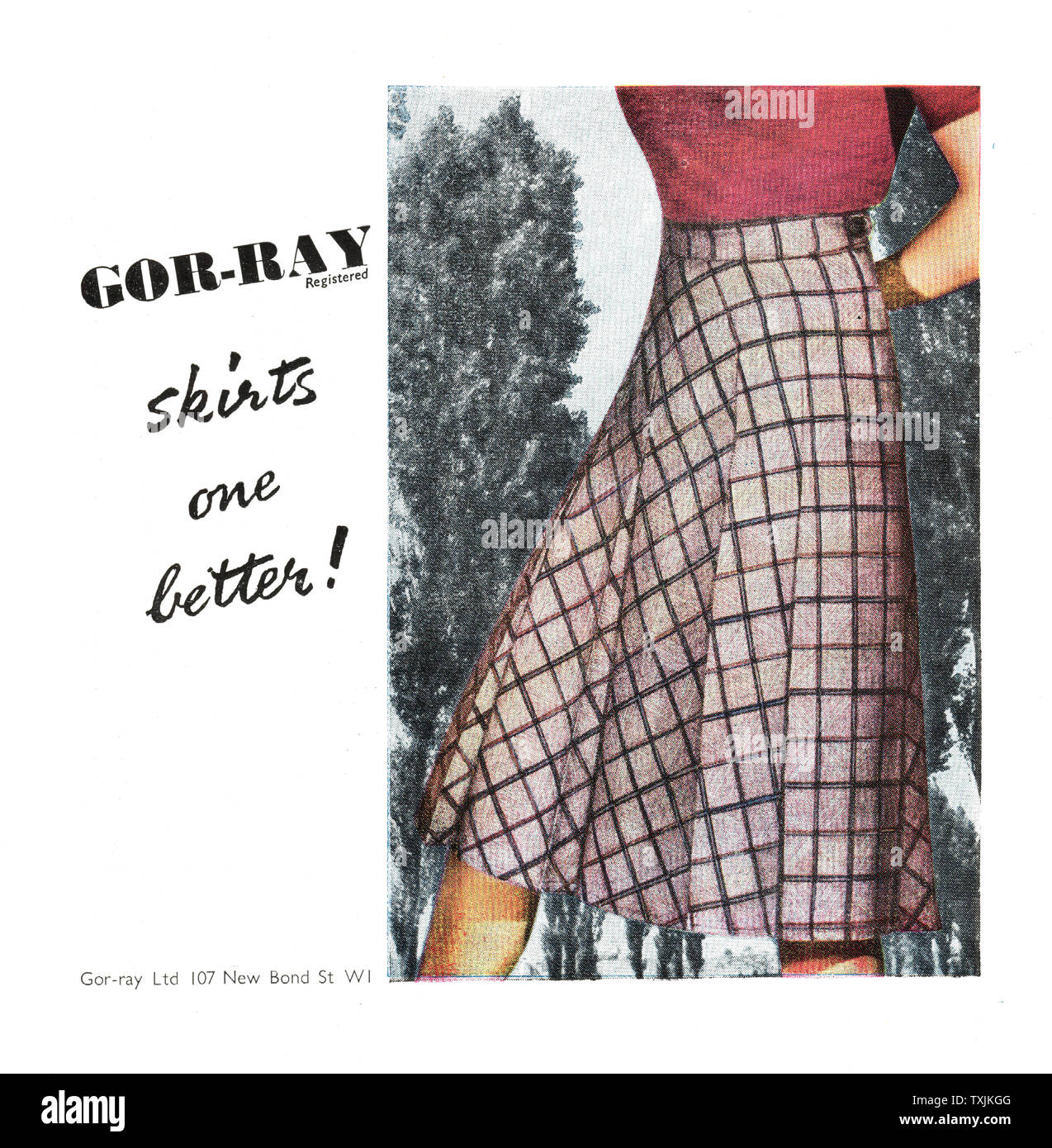 1947 UK Magazine Gor-ray Skirts Advert Stock Photo - Alamy