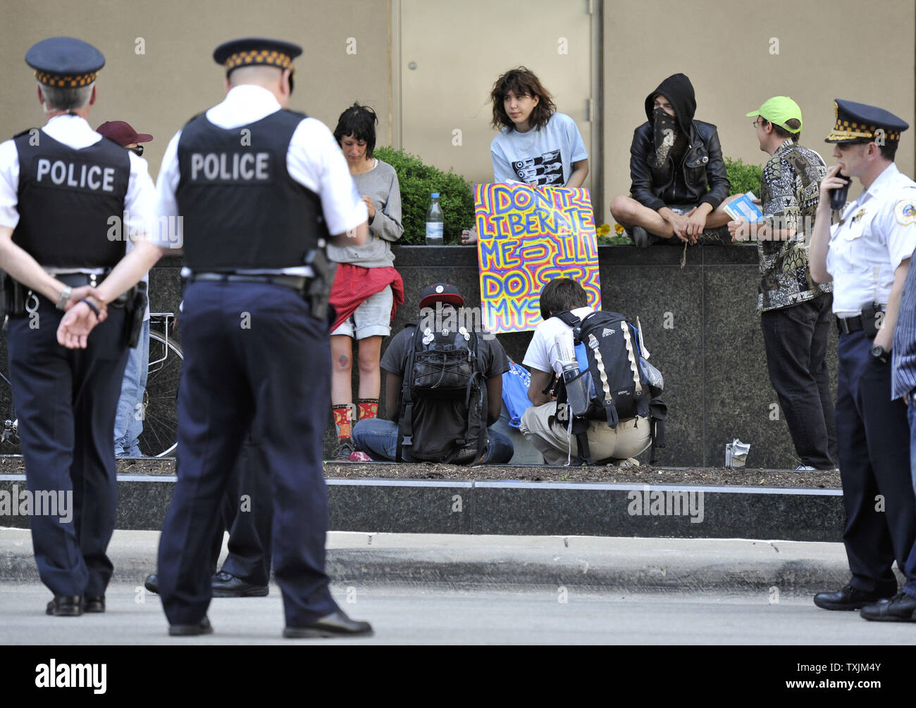 Protesters gather outside of the new Immigration and Customs ...
