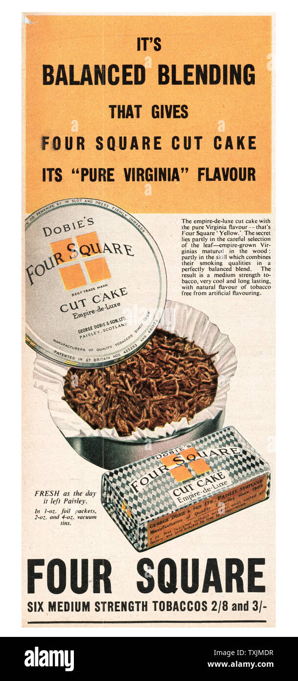 Four square tobacco hi-res stock photography and images - Alamy