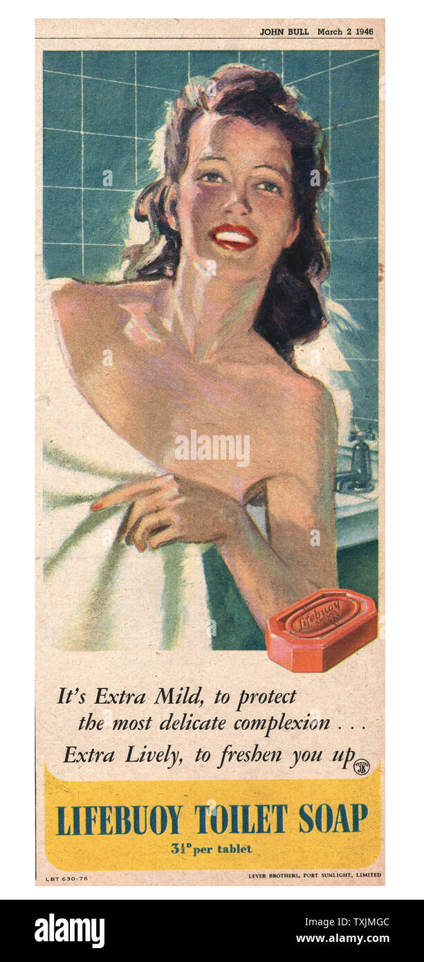 1946 UK Magazine Lifebuoy Soap Advert Stock Photo - Alamy