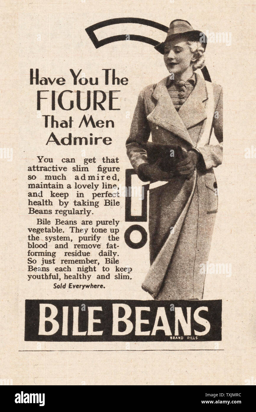 1940 UK Magazine Bile Beans Advert Stock Photo - Alamy