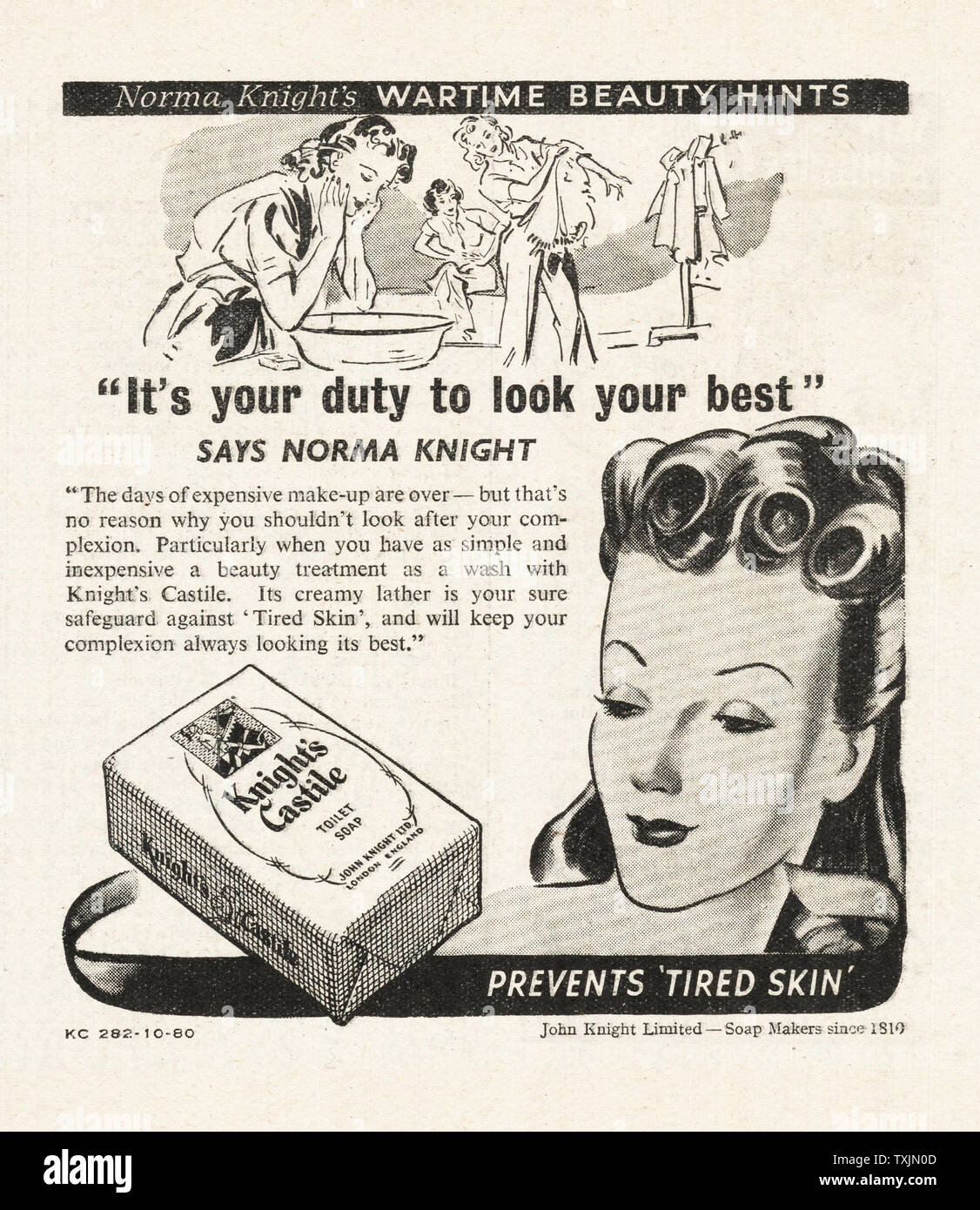 1940 UK Magazine Knight's Castle Soap Advert Stock Photo - Alamy