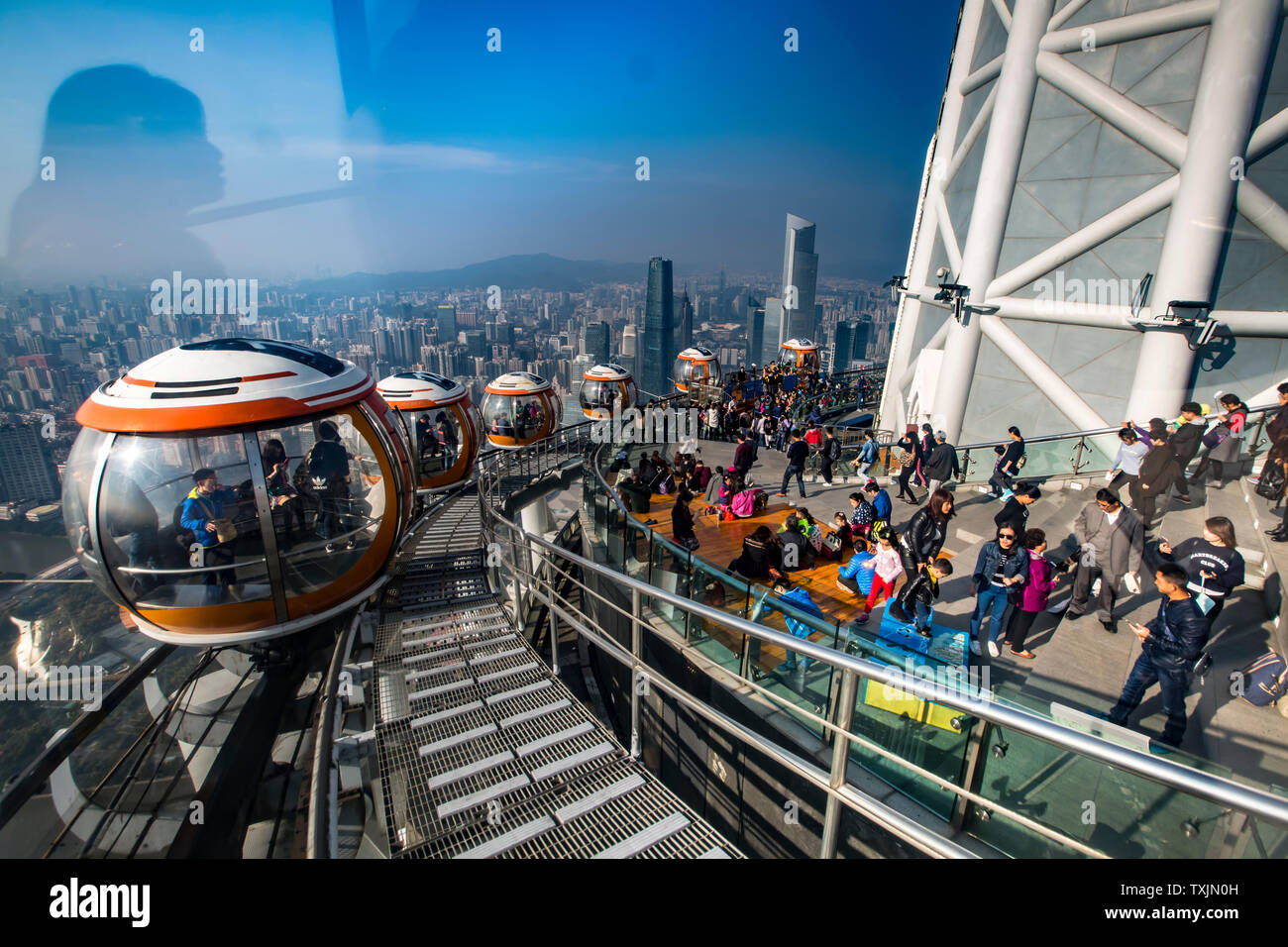 guangzhou tower, the ferris wheel Stock Photo - Alamy