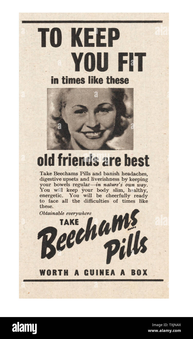 Advertisement for beechams pills hi-res stock photography and images ...