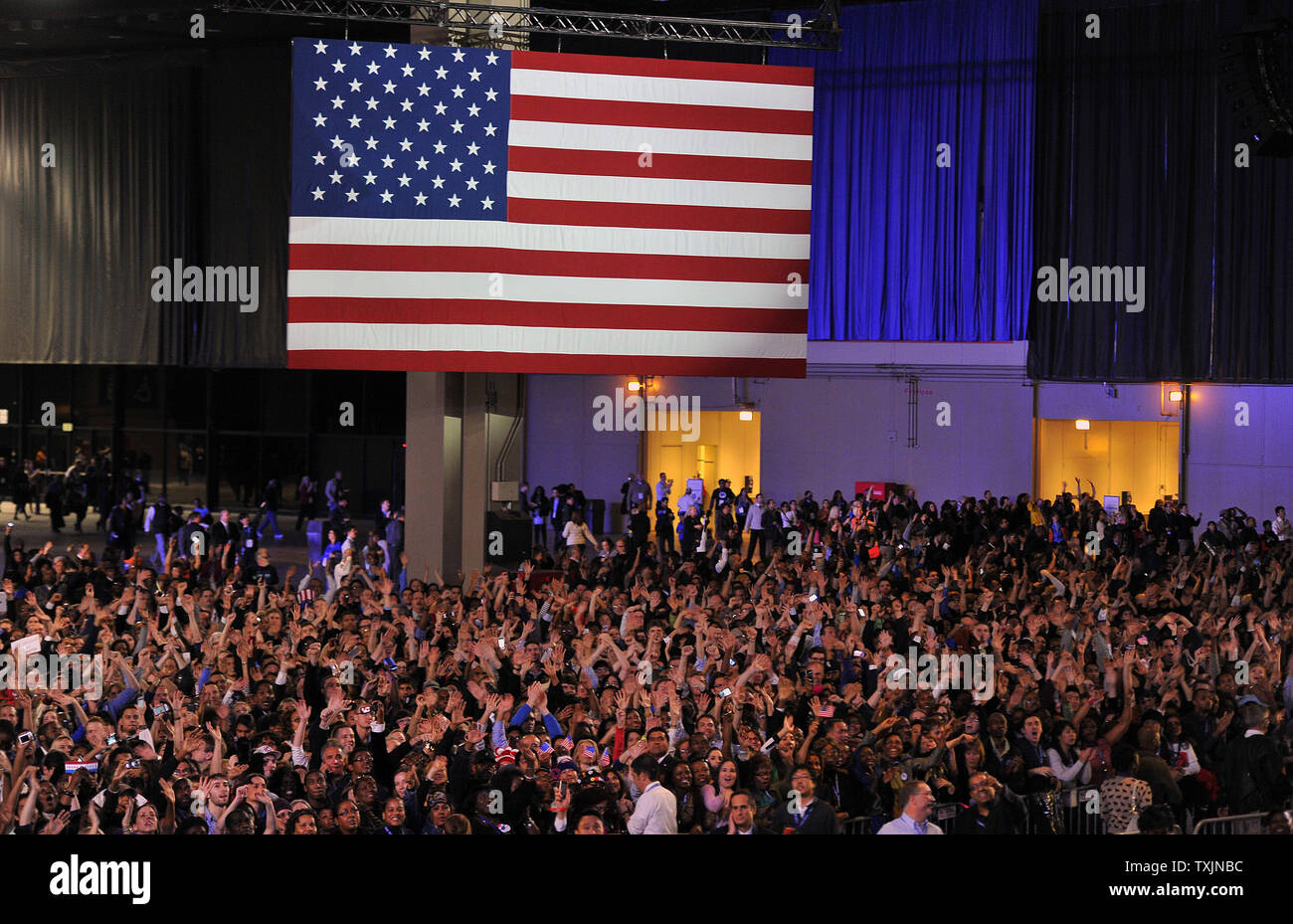 President Barack Obama supporters cheer while watching results during ...
