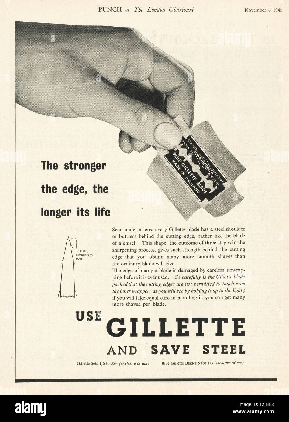 Uk gillette magazine advert hi-res stock photography and images - Alamy