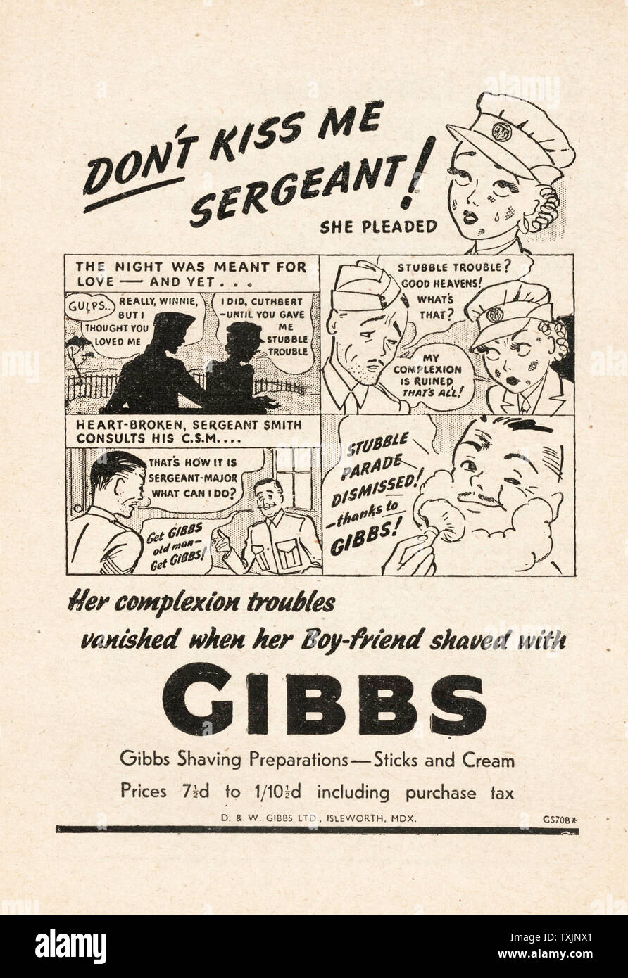1941 UK Magazine Gibbs Toothpaste Advert Stock Photo - Alamy