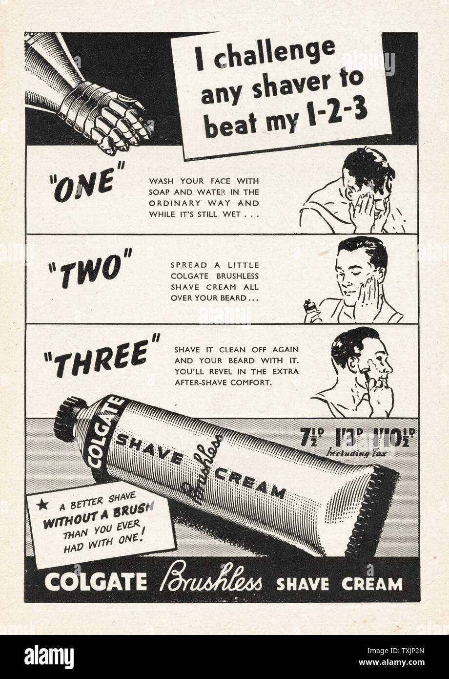 1941 UK Magazine Colgate Shaving Cream Advert Stock Photo - Alamy